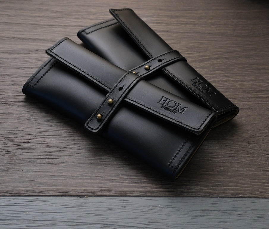 Hom Design - Black Leather pouch – Hom Design LLC